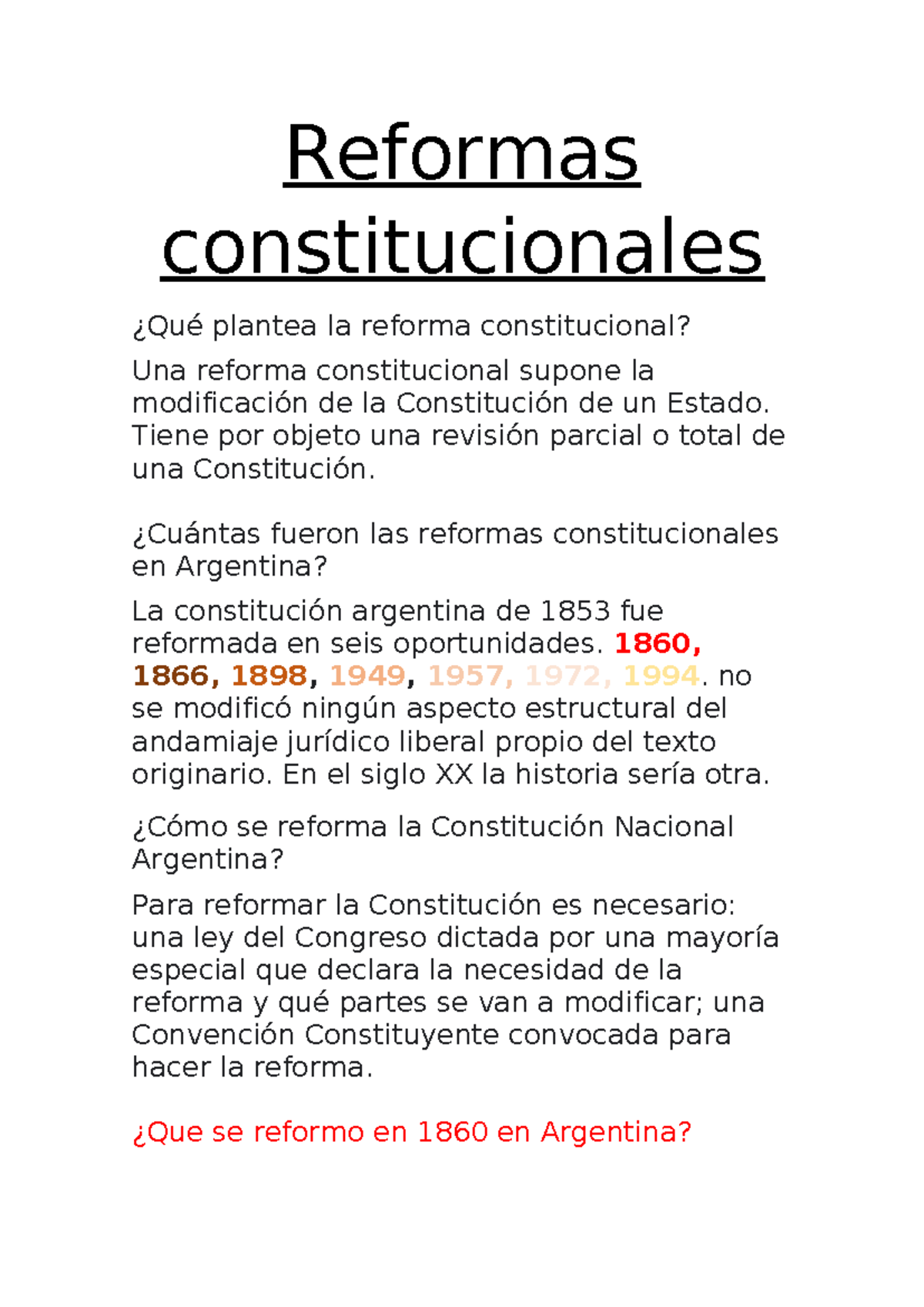 Reformas constitucionales - Reformas constitucionales ¿Qué plantea la ...