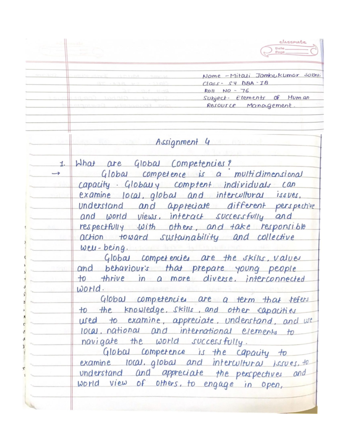 Gcpd Assignment 4 - ssssssssssssssssssss - classmate Date Page Name ...