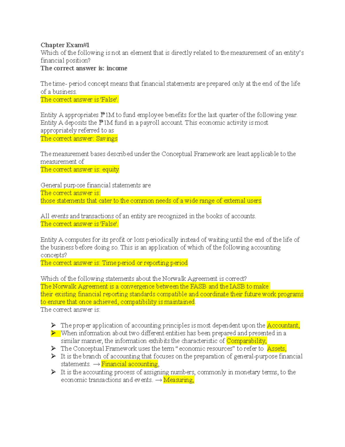 answers definition - Accounting - Studocu