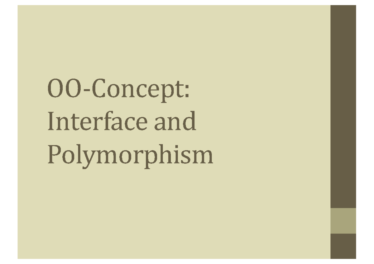 L2-02-Polymorphism using inheritance and implements - OO-Concept: Interface and Polymorphism ...