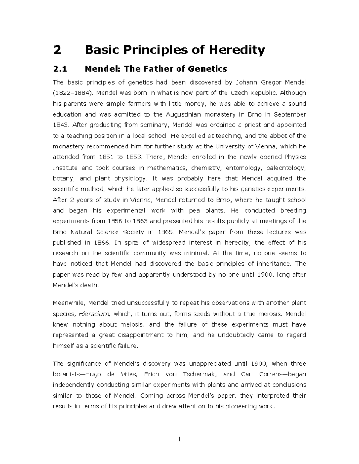 2-Mendelian Genetics - 2 Basic Principles of Heredity 2 Mendel: The ...