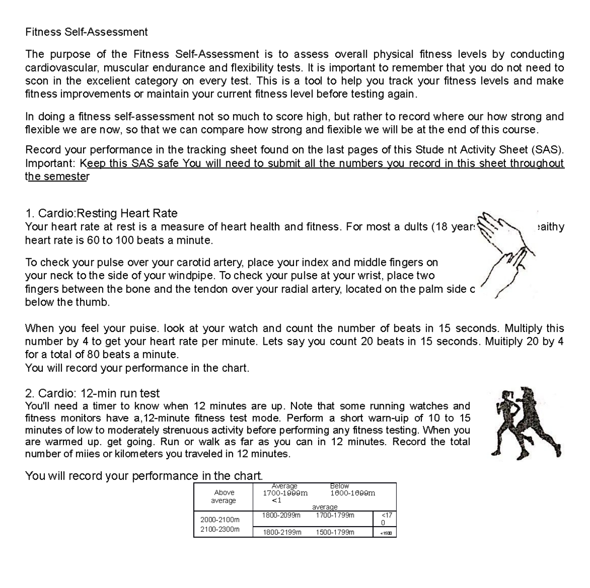 Self-Assessment - Identify exercise use to assess fitness - Fitness ...