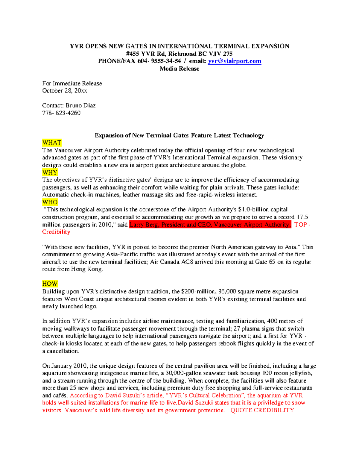 Mr4 - d sd - YVR OPENS NEW GATES IN INTERNATIONAL TERMINAL EXPANSION ...