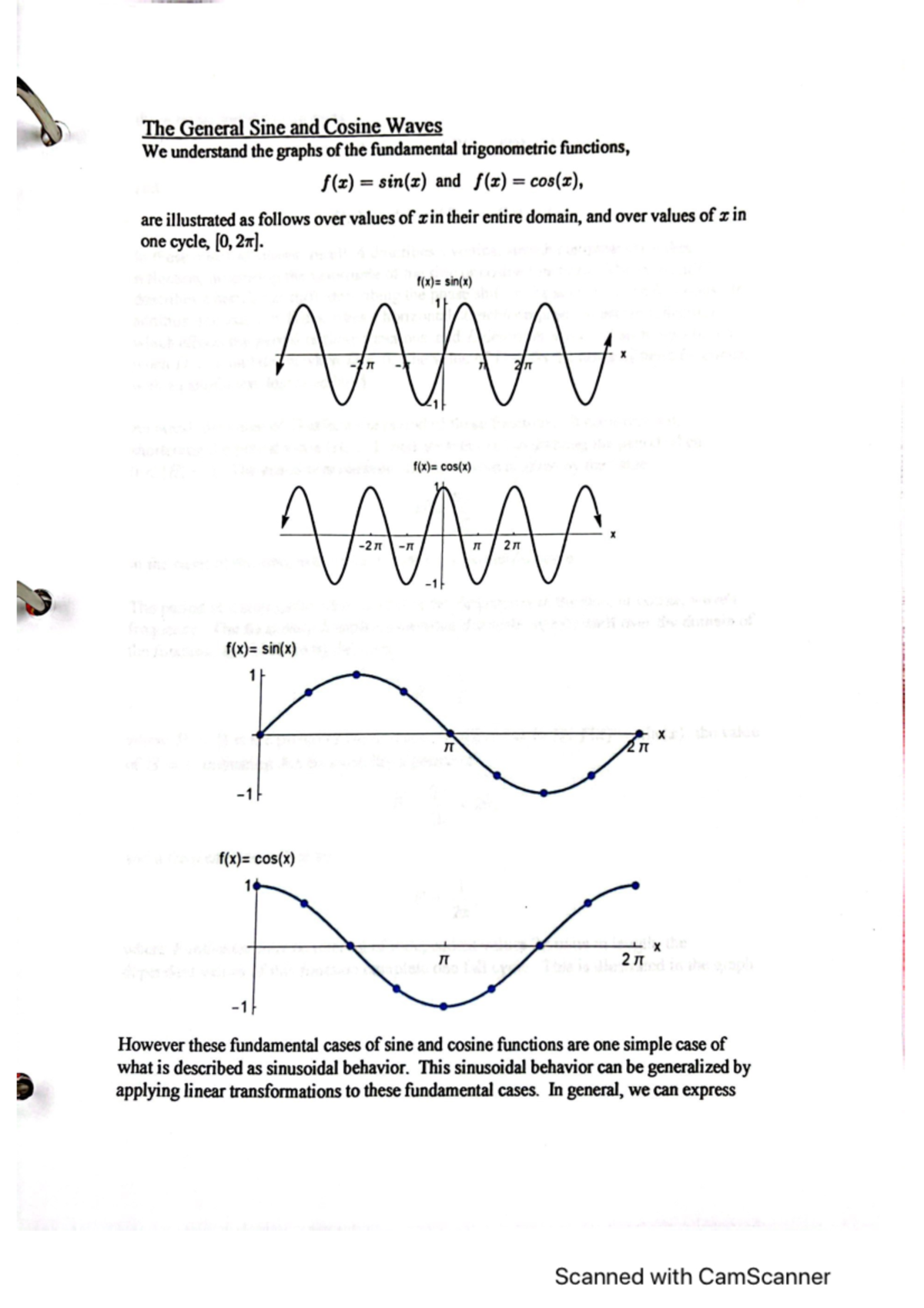 Math 132 General Sine - The General Sine and Cosine Waves We understand ...