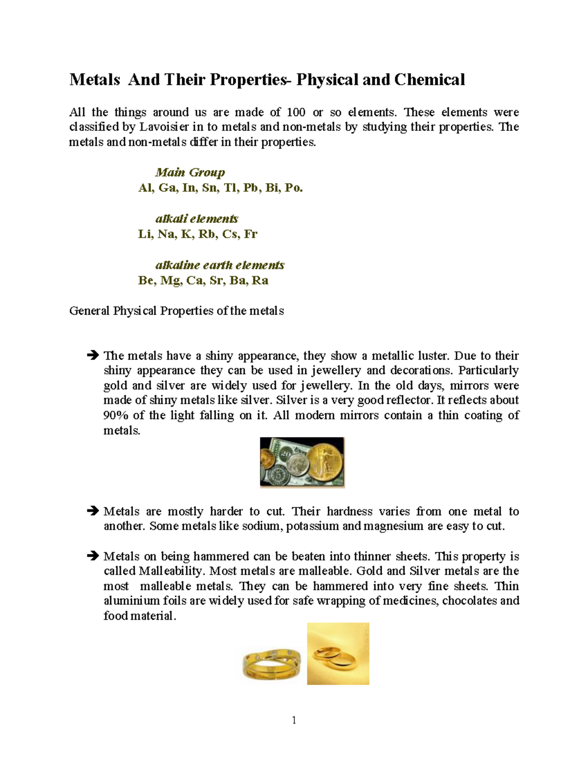 Metal properties - For chemistry students' - Metals And Their ...