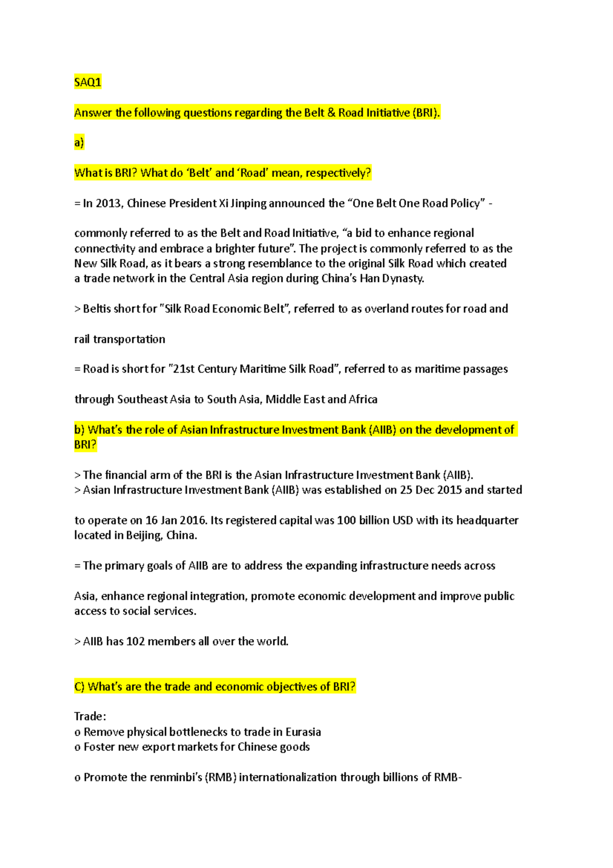 Week 10 - These are the weekly tutorial questions answers for ECX2630 - SAQ Answer the following ...