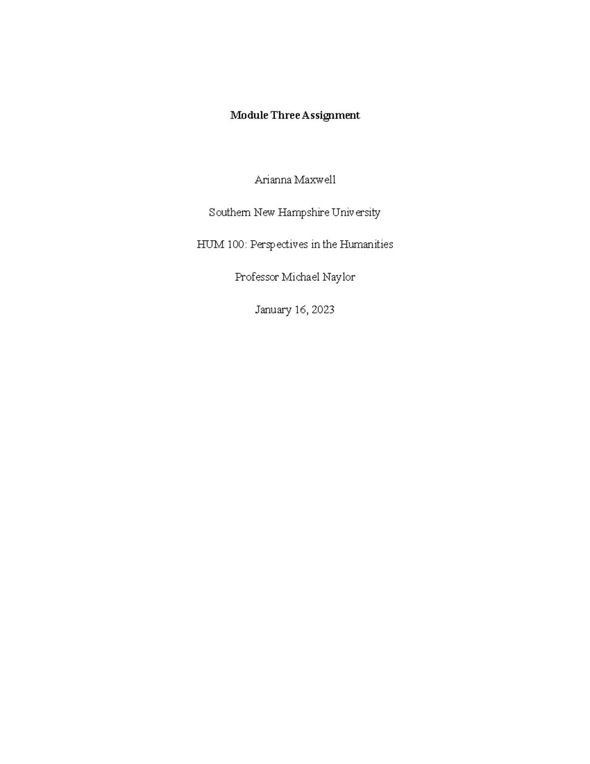 3-2 Short Answer- Virtual Tour - Module Three Assignment Arianna ...