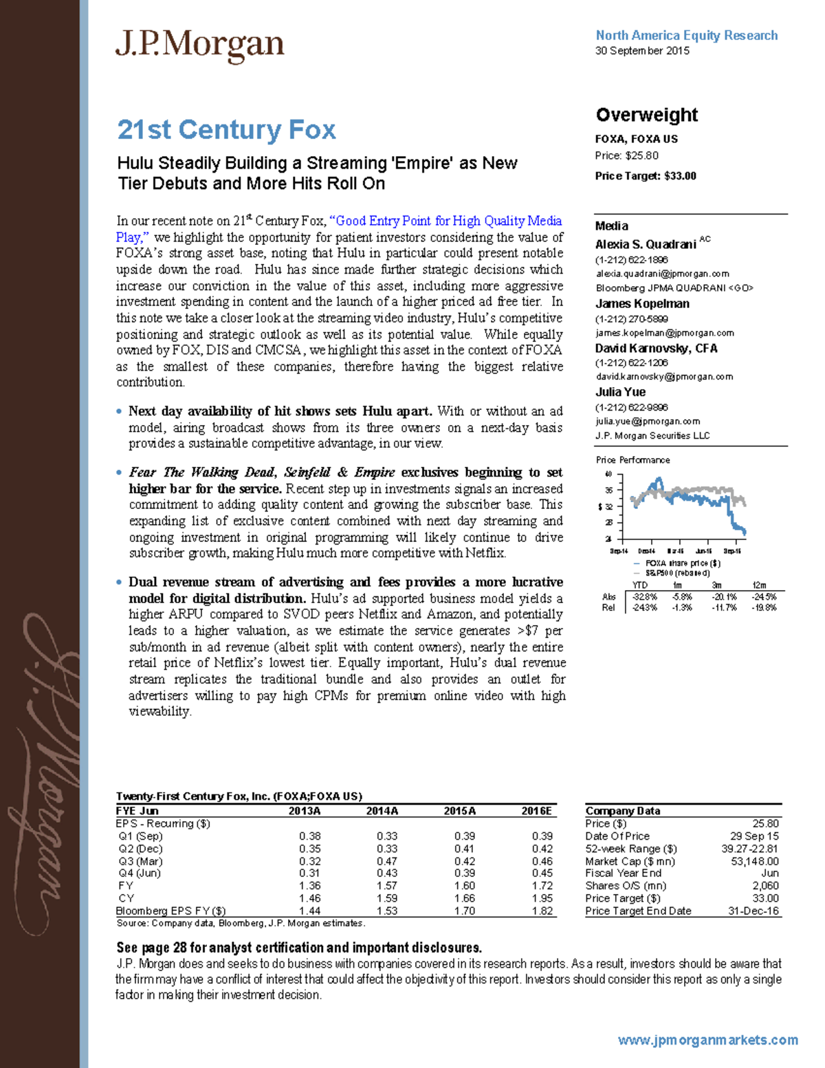 Sample ER - practice ER Report - jpmorganmarkets North America Equity ...