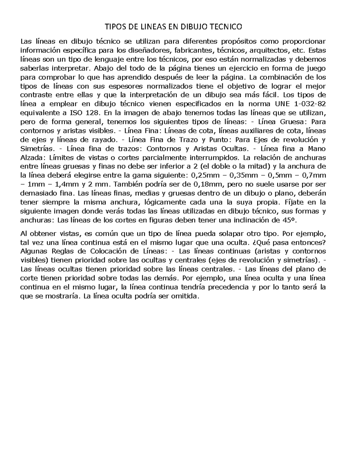 Tipos DE Lineas EN Dibujo Tecnico - TIPOS DE LINEAS EN DIBUJO TECNICO ...