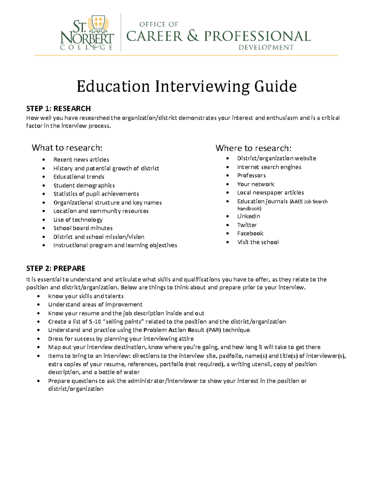 Interviewing - Interview - Where to research: District/organization ...