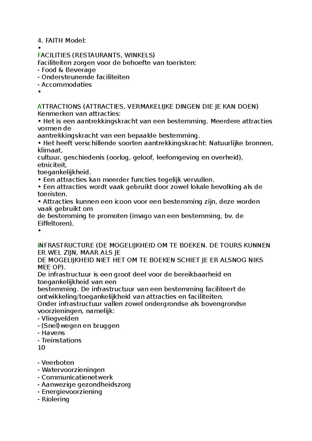 Faith Model - FAITH Model: FACILITIES (RESTAURANTS, WINKELS ...