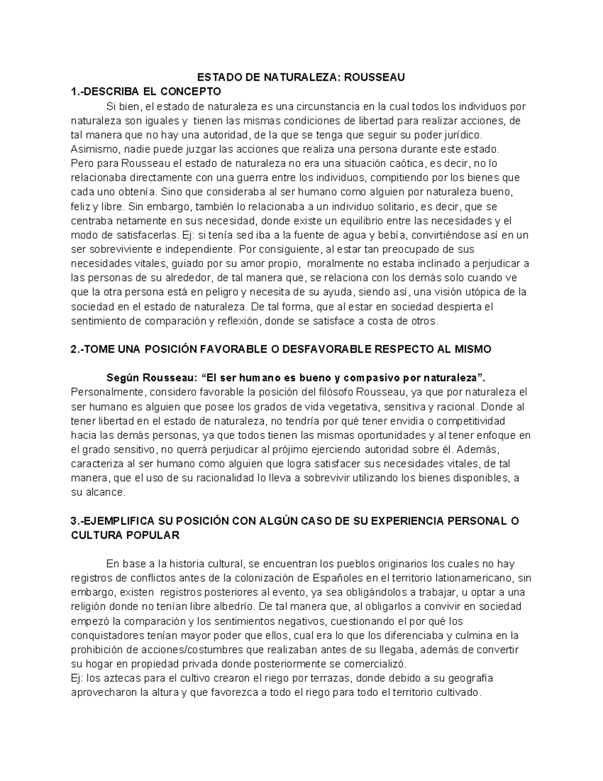 Estado DE Naturaleza Rousseau - ESTADO DE NATURALEZA: ROUSSEAU 1 ...