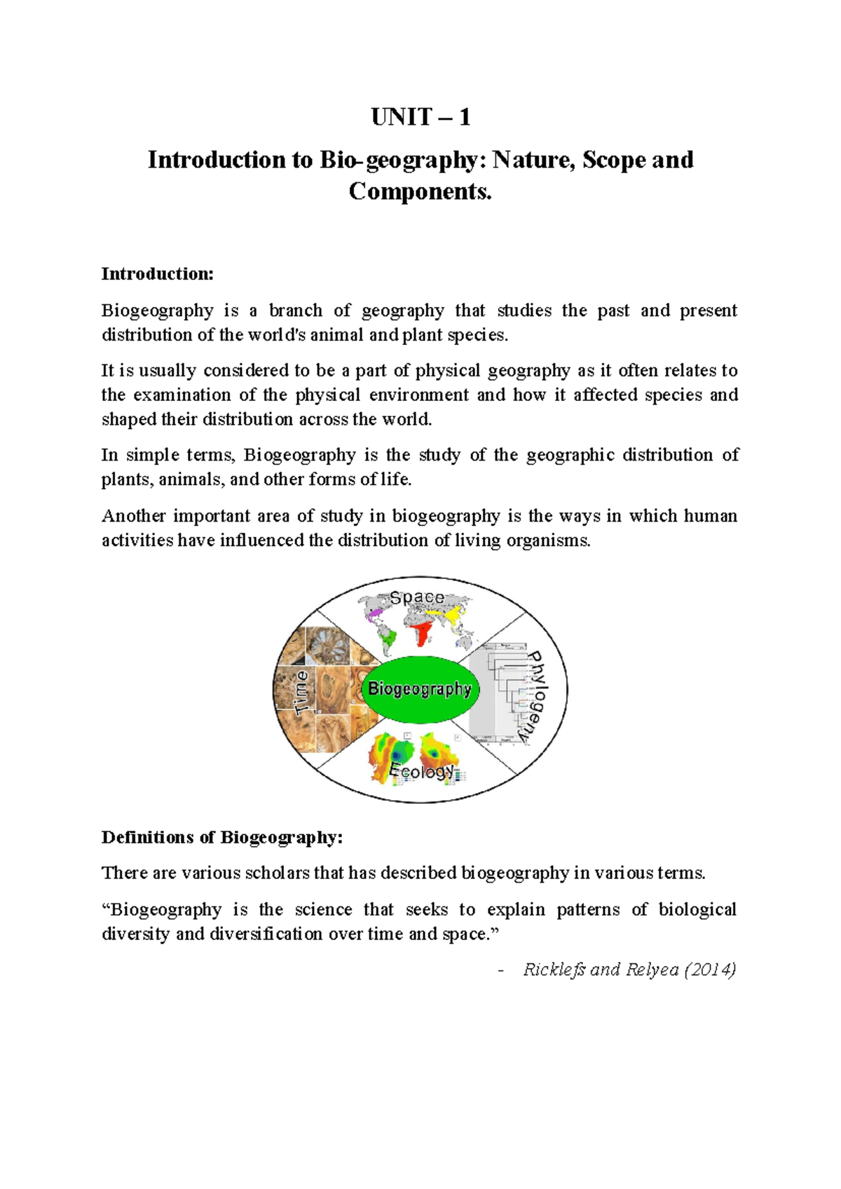 Biogeography - Introduction: Biogeography is a branch of geography that ...