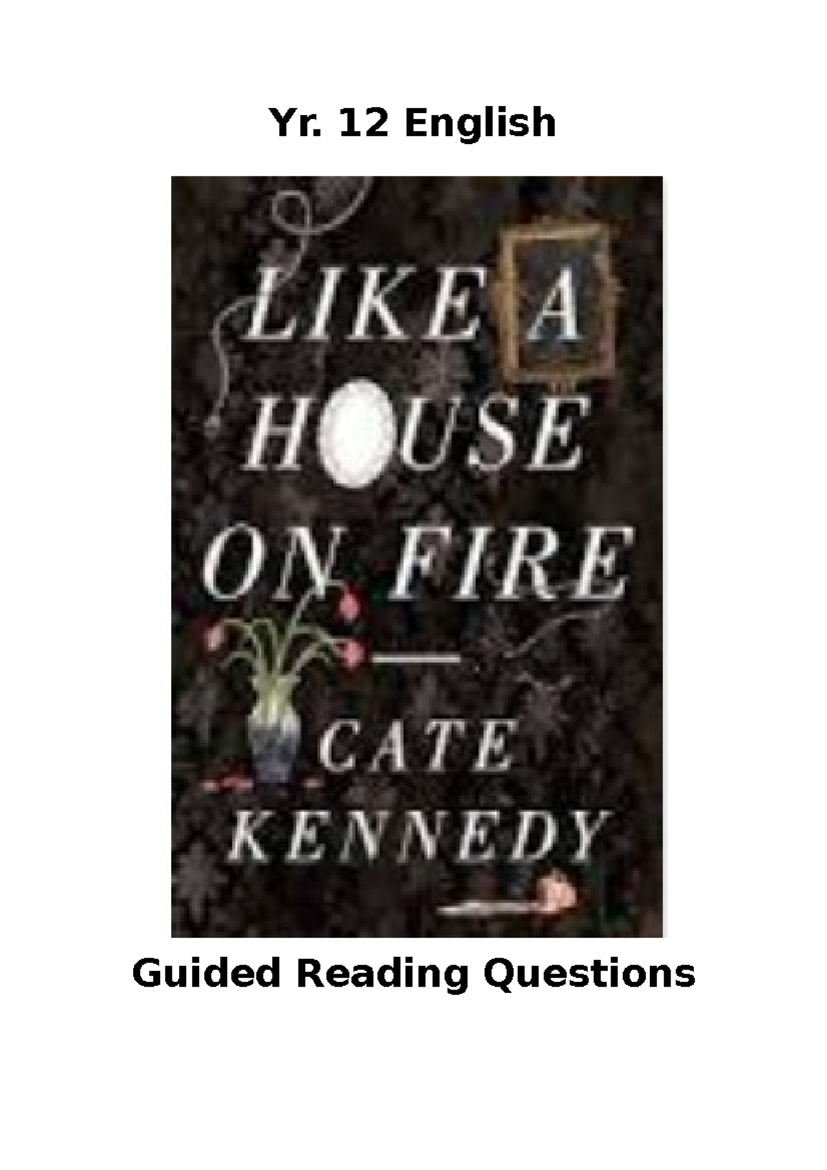 Extensive Like a House on Fire Q and A - Yr. 12 English Guided Reading ...