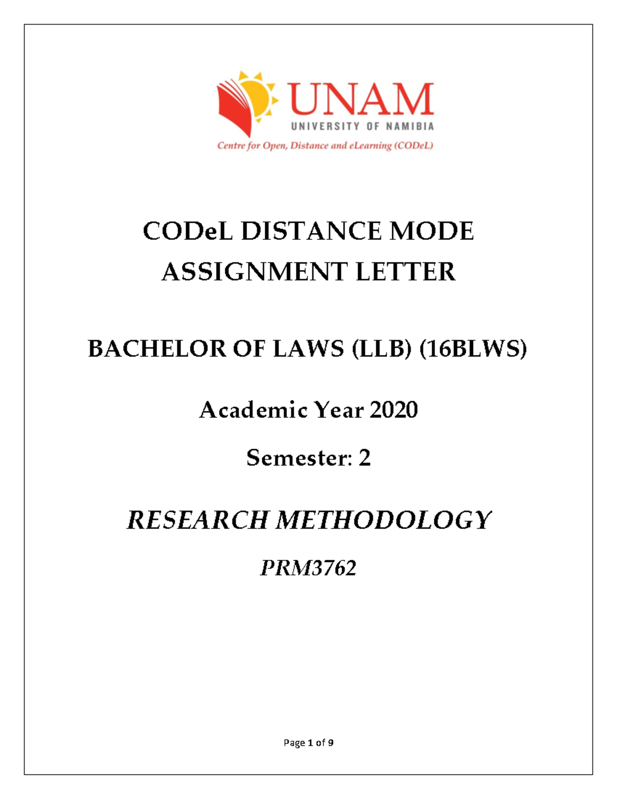 PRM 3762 Research Methodology Assignment-Tutorial-Letter - CODeL ...