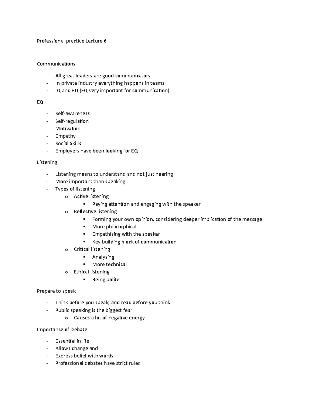Professional practice lecture 4 - Studocu