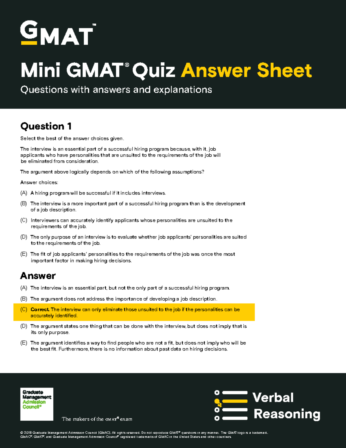 2018 mbadotcom minigmatquiz qa explanations v3 - Mini GMAT Quiz Answer ...