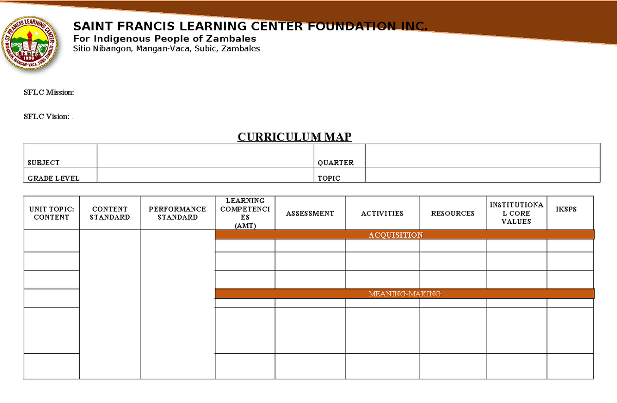 CM- Template-SFLC - SAINT FRANCIS LEARNING CENTER FOUNDATION INC. For ...