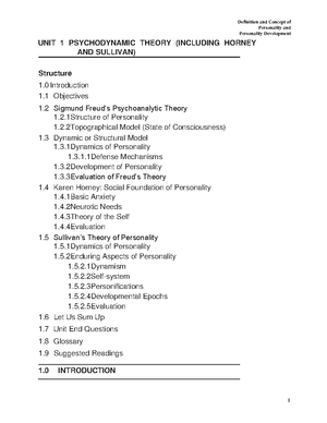 Developmental Epochs - summary - Personality and Personality ...