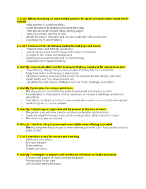 [Solved] Please give few examples of health care assistant scenario ...