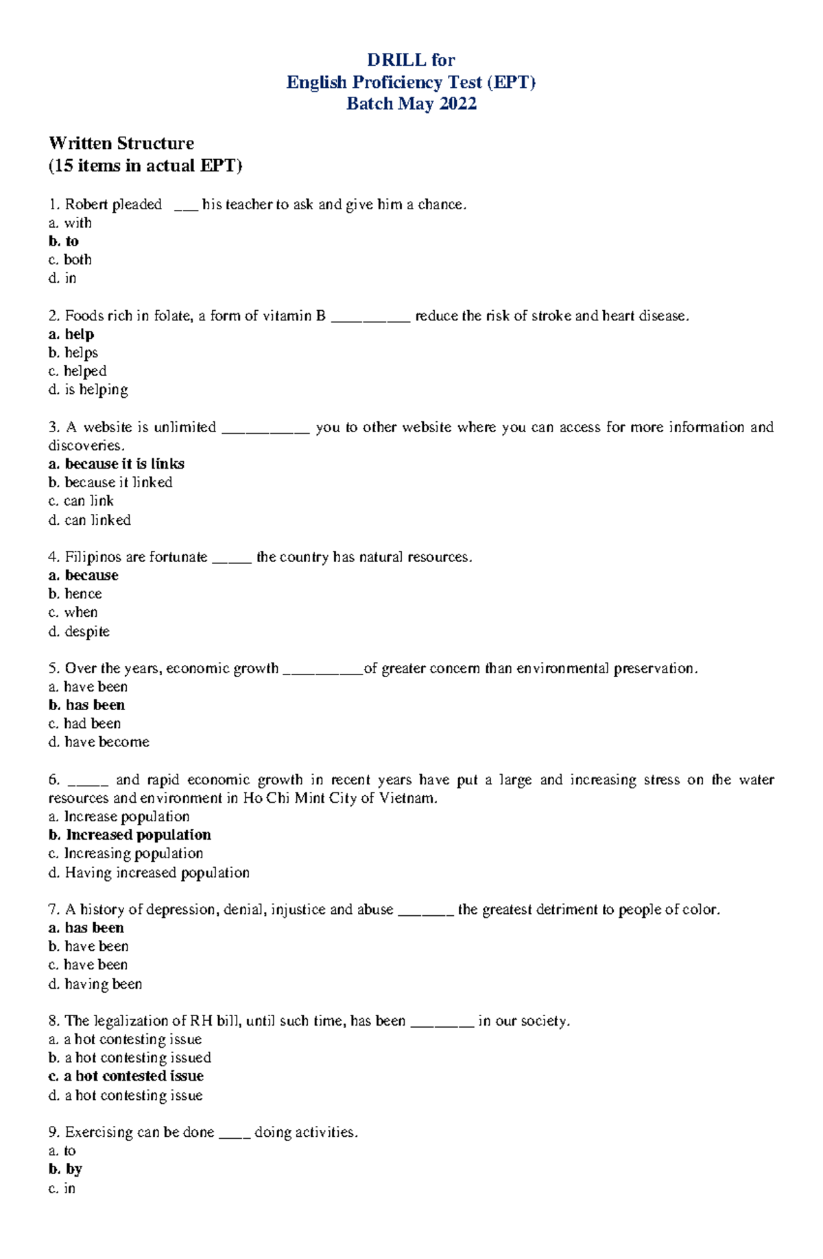 3in1 Drill for EPT 2022 as of June Final edited - DRILL for English ...