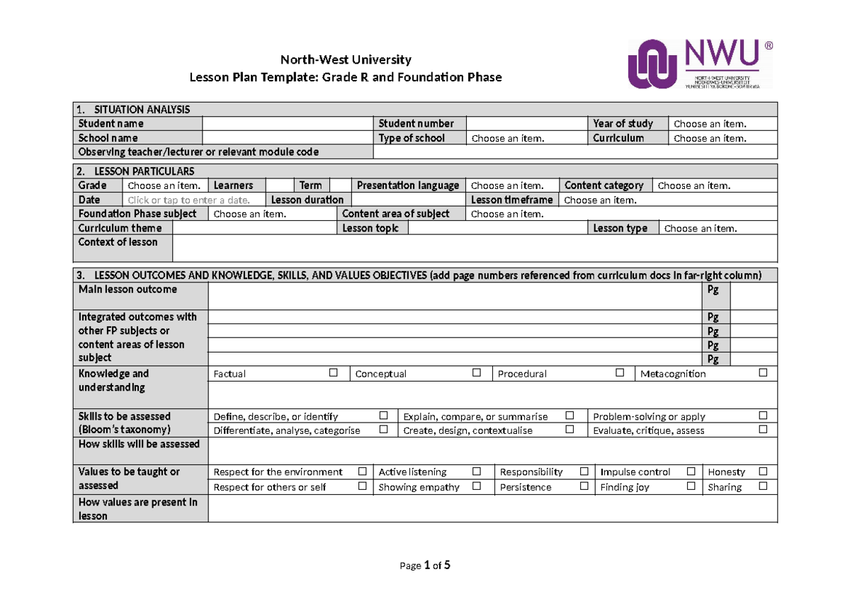 Lesson+plan+template-+Foundation+Phase+and+Gr+R+Diploma - North-West ...