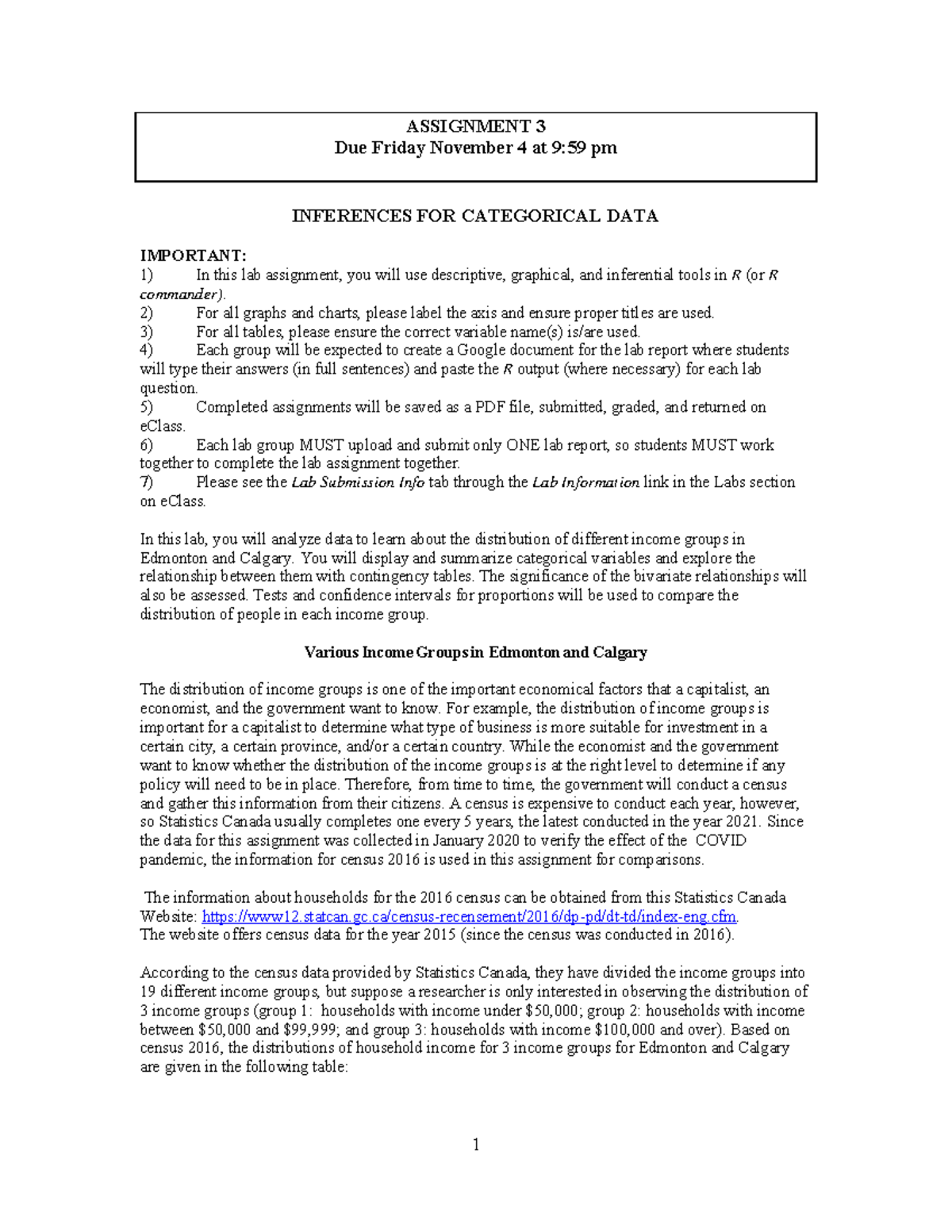 Asg3 - In this lab assignment, you will use descriptive, graphical, and ...