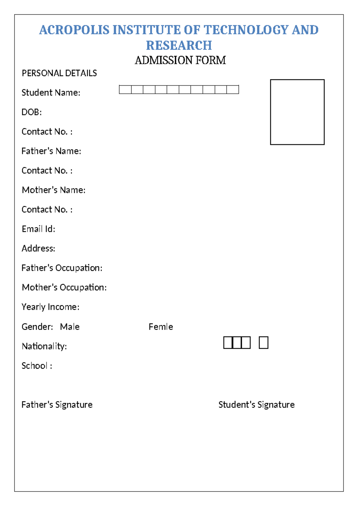 Admission FORM 3108 - Business Management HL - ACROPOLIS INSTITUTE OF ...