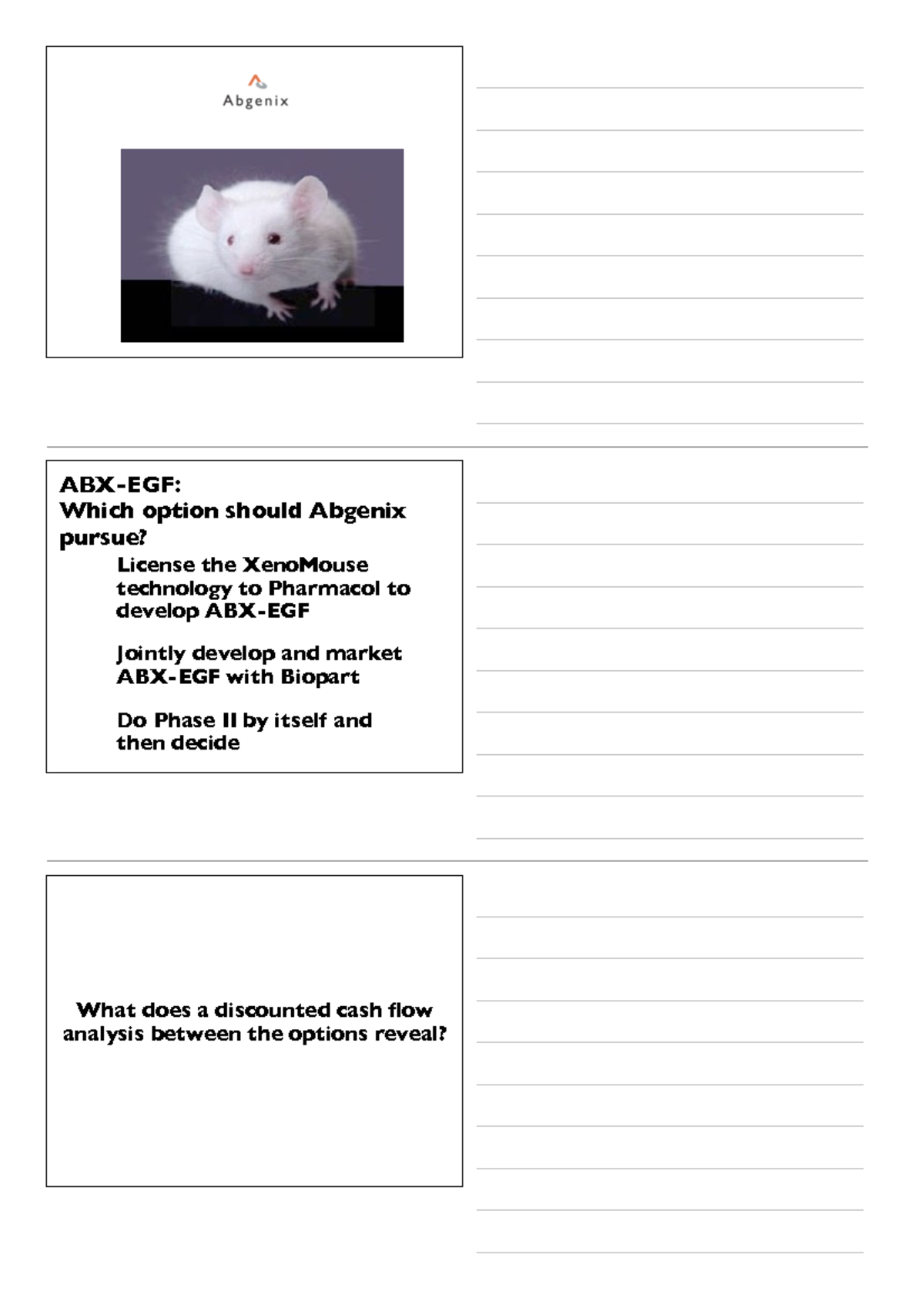 Abgenix Case Slides - ABX-EGF: Which option should Abgenix pursue? 1 ...