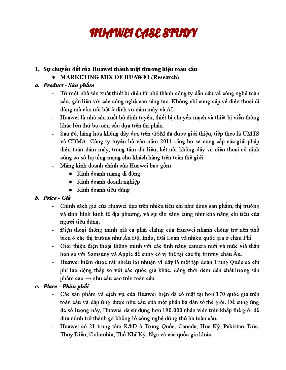 [CEO] Huawei CASE Study - HUAWEI CASE STUDY Sự chuyển đổi của Huawei ...