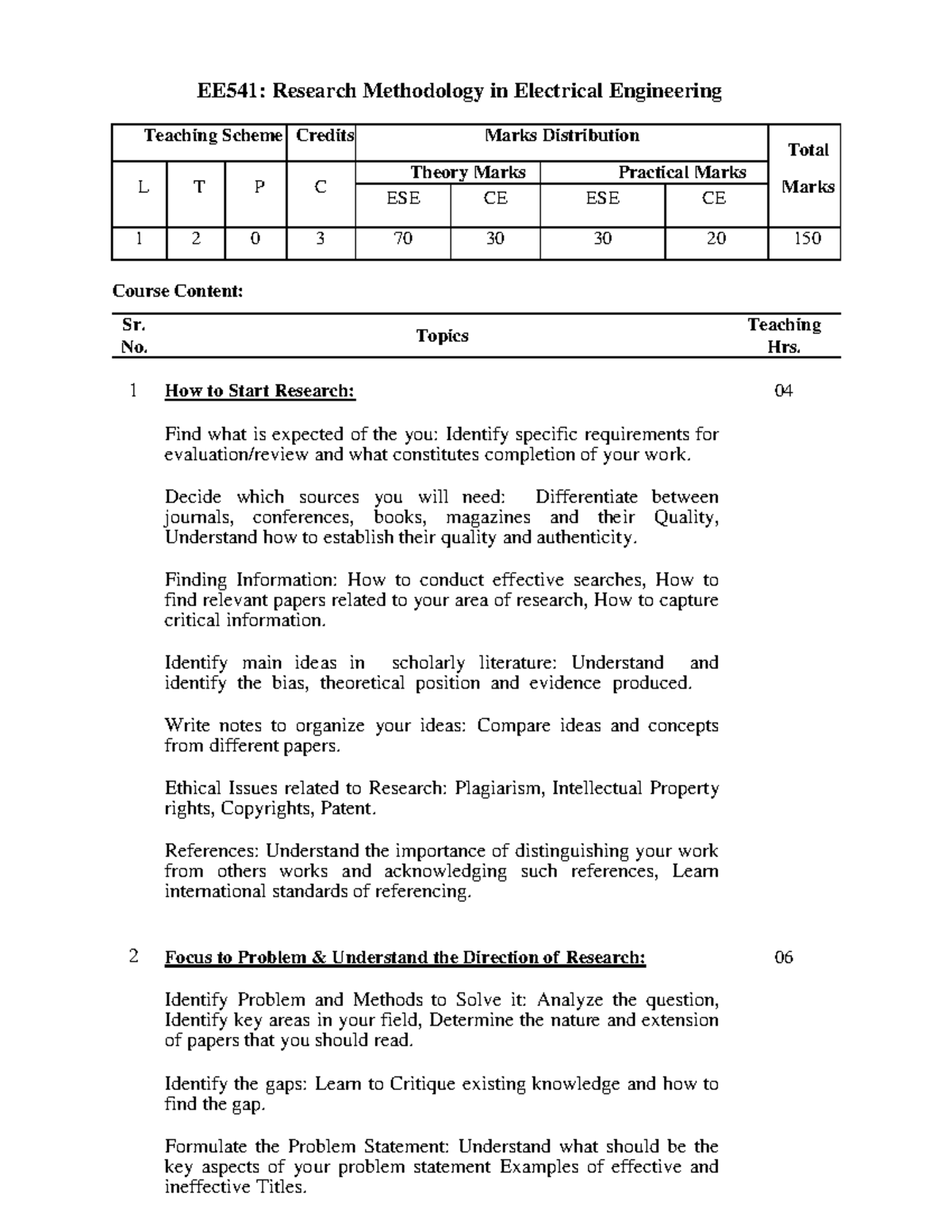 EE541 - Electrical Engineering Guide - EE541: Research Methodology in ...