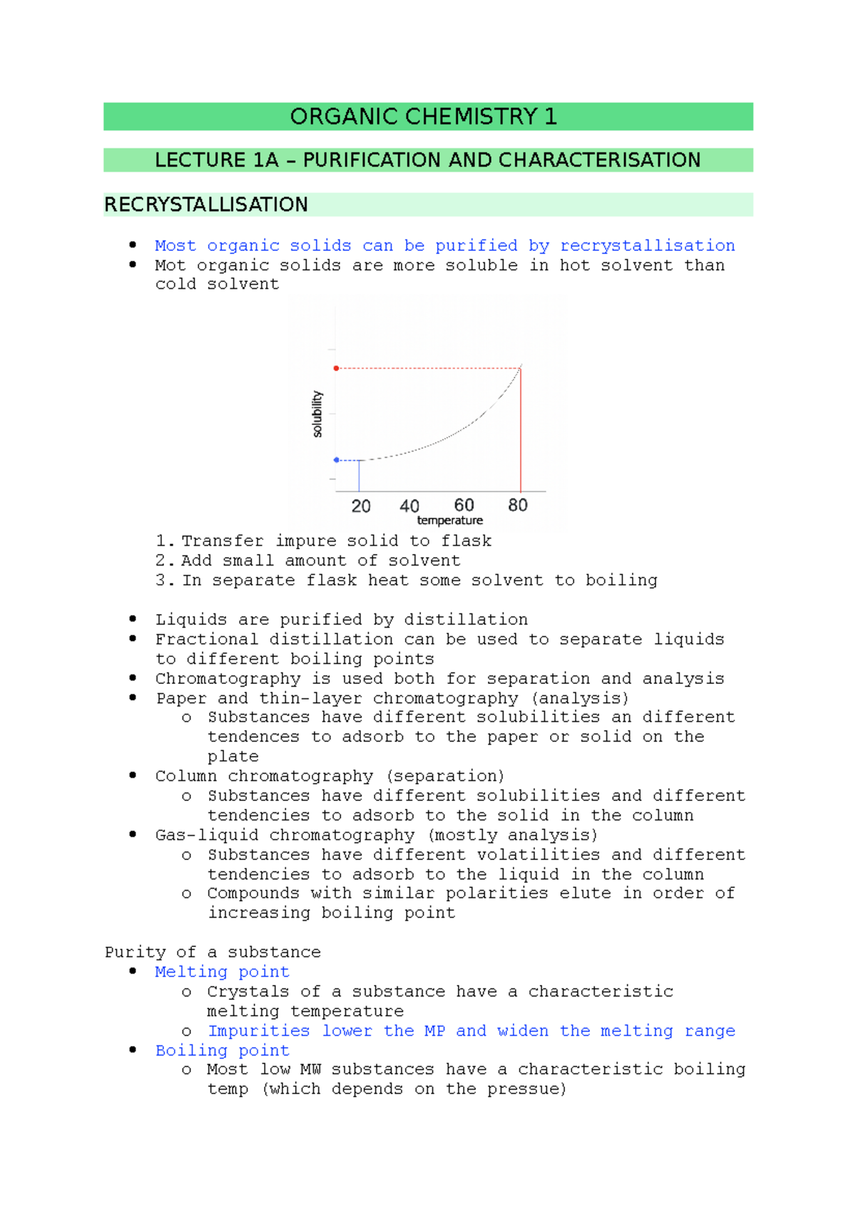 Organic Chemistry 1 - LEC 1 - ORGANIC CHEMISTRY 1 LECTURE 1A ...