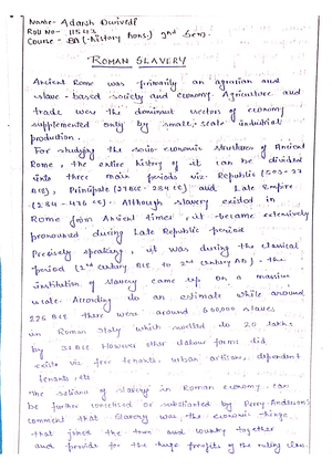 Slavery worksheet 4 - 1 Justin Mathew Worksheet 4: Roman Slavery ...