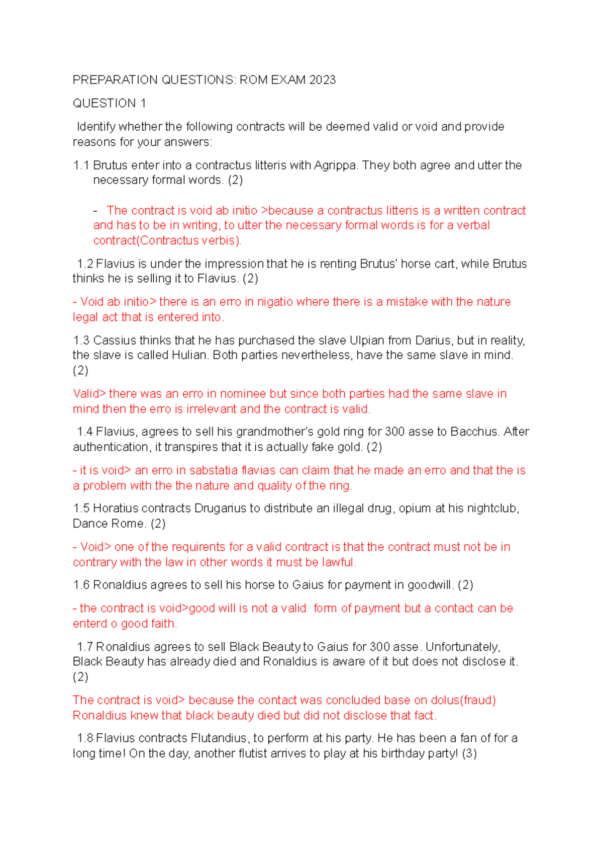 ROM exam quetions - Tutorial questions - PREPARATION QUESTIONS: ROM ...