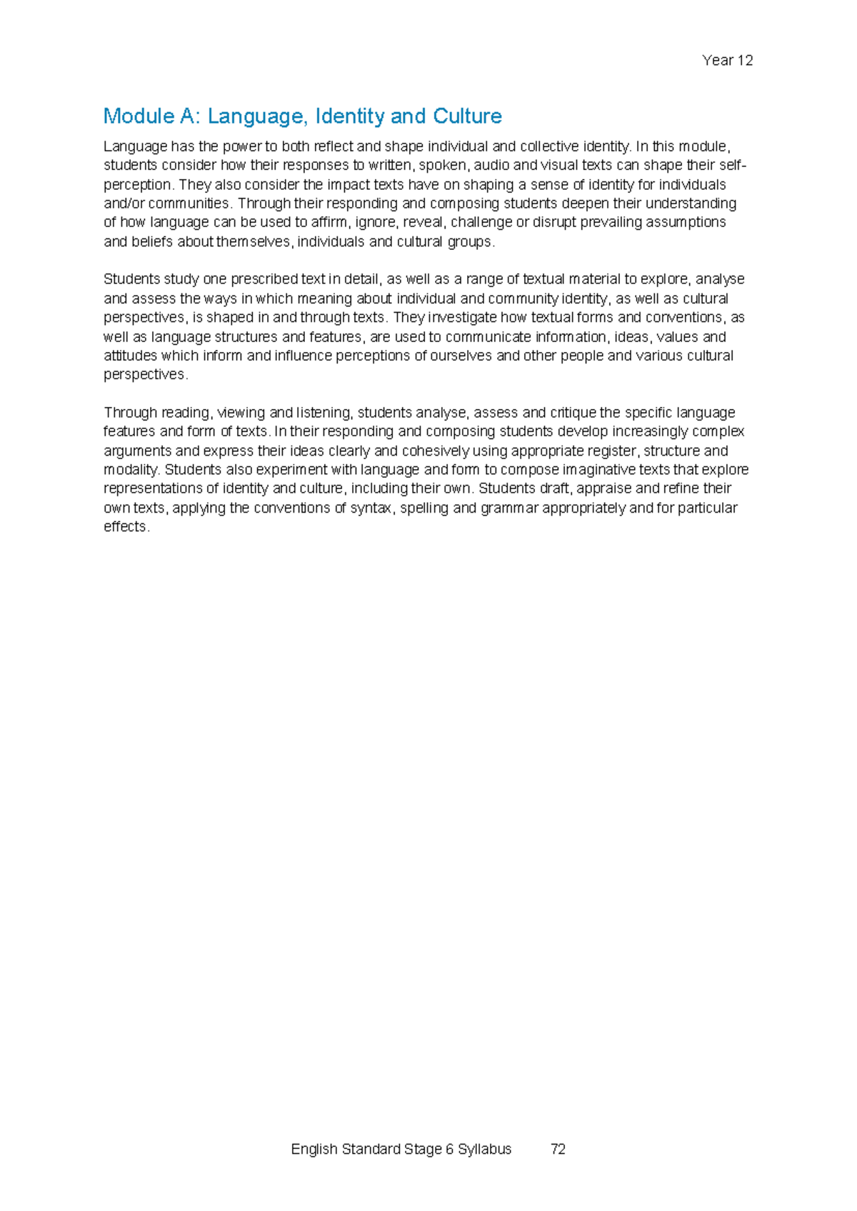 PDF document 51 - good study syllabus - Year 12 English Standard Stage ...