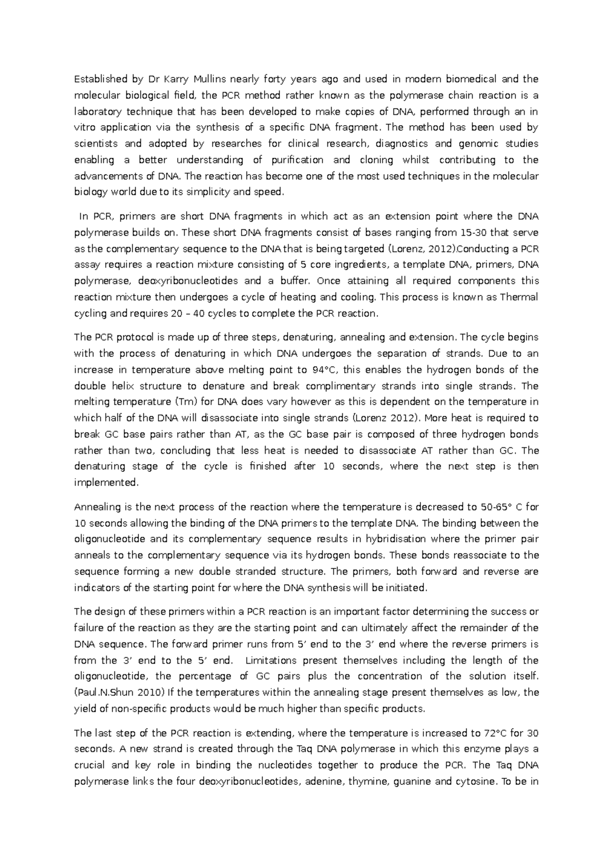 Final written assignment for molecular Biology. - Established by Dr ...