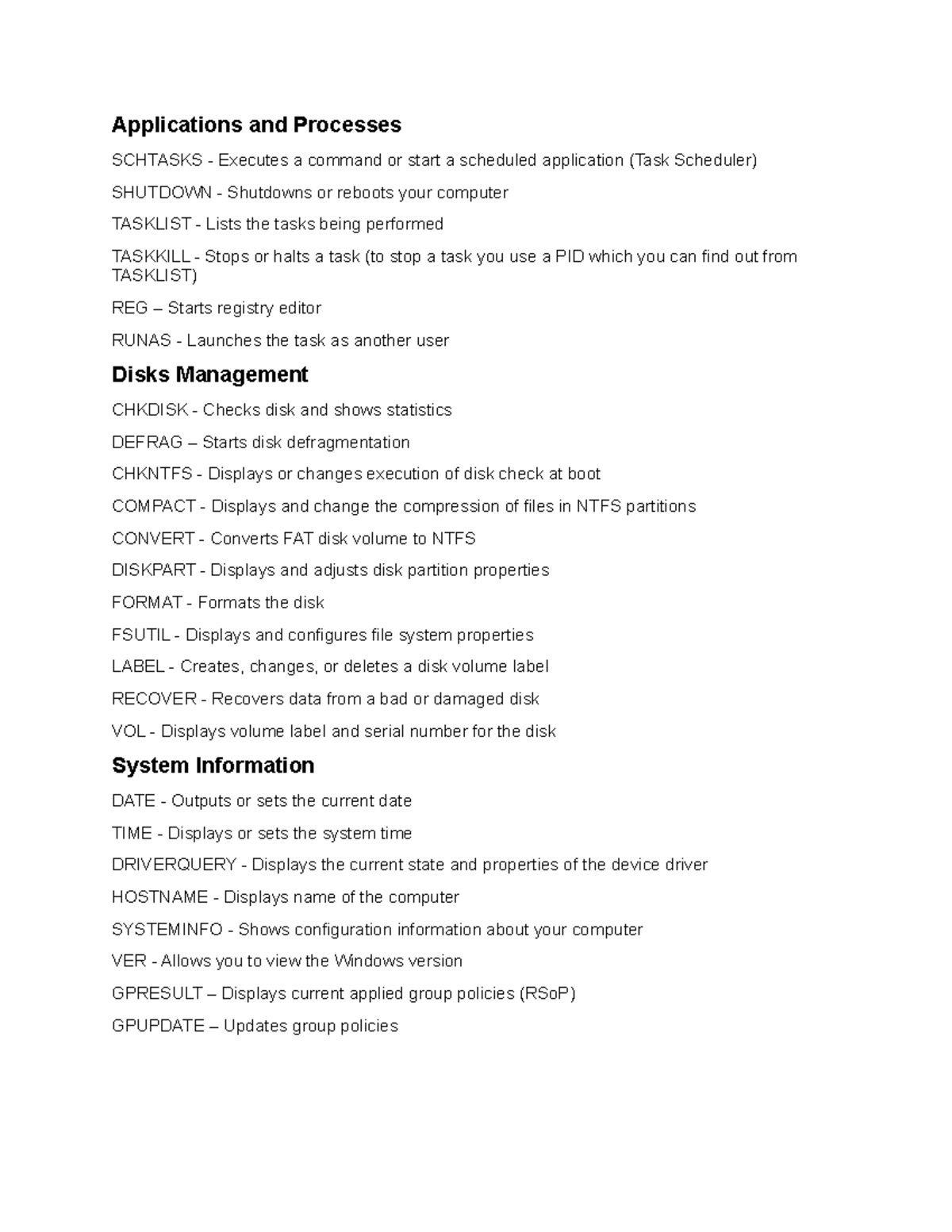 CMD cheat sheet - Comandos útiles de ms-dos - Applications and ...