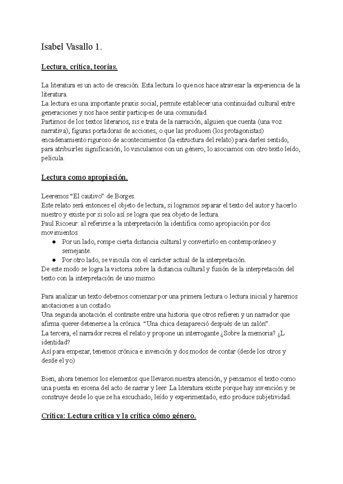 Isabel Vasallo 1 - bien - Isabel Vasallo 1. Lectura, crítica, teorías ...