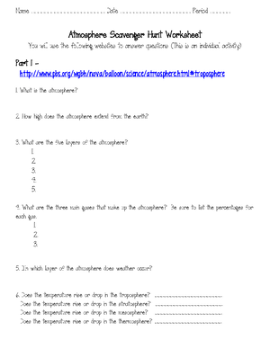 Virtual Lab Layers of Atmosphere - Atmosphere – Virtual Lab Name