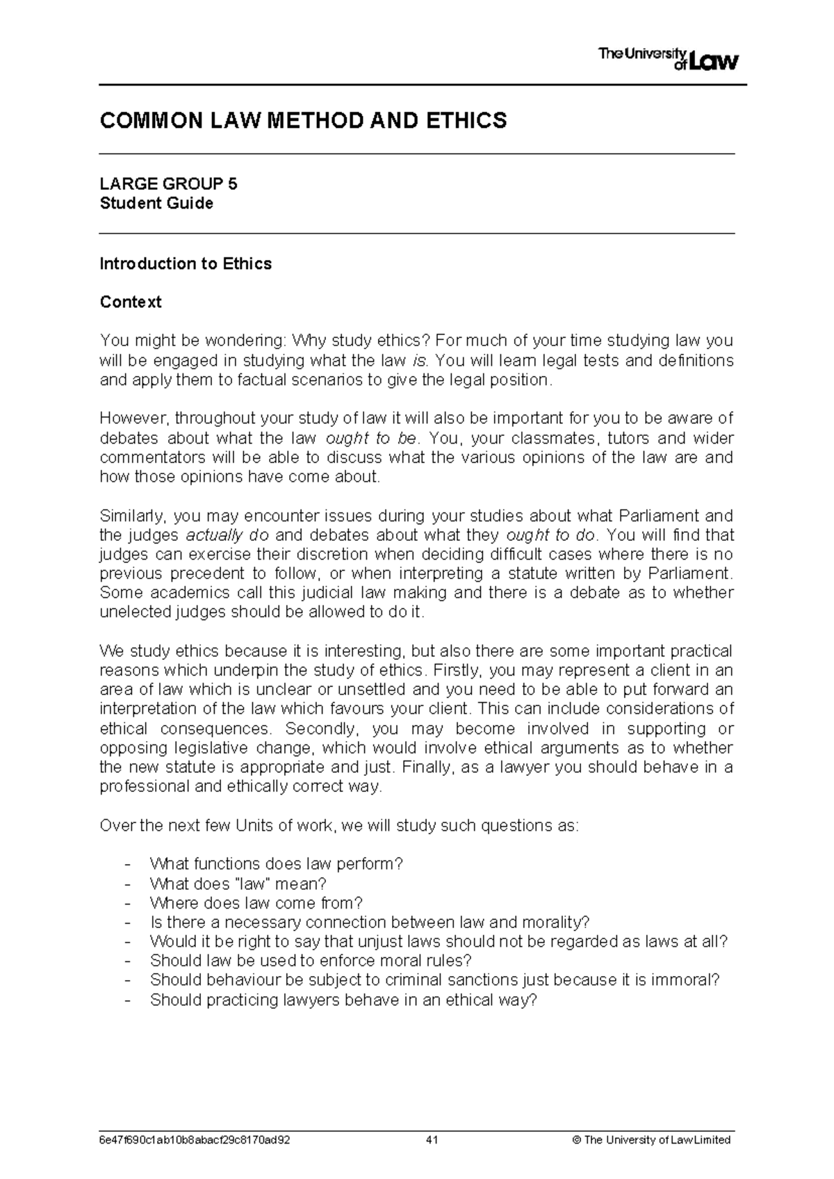 2024 common law student guide - COMMON LAW METHOD AND ETHICS LARGE ...