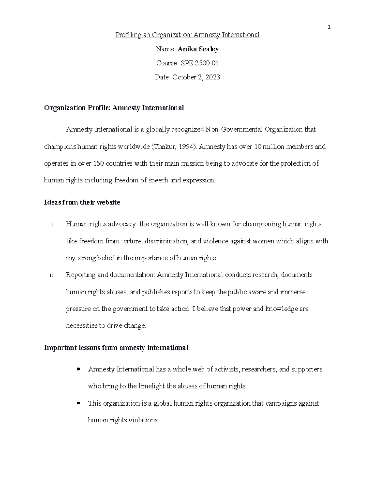 77055 - BODY FEATURES - Profiling an Organization: Amnesty ...