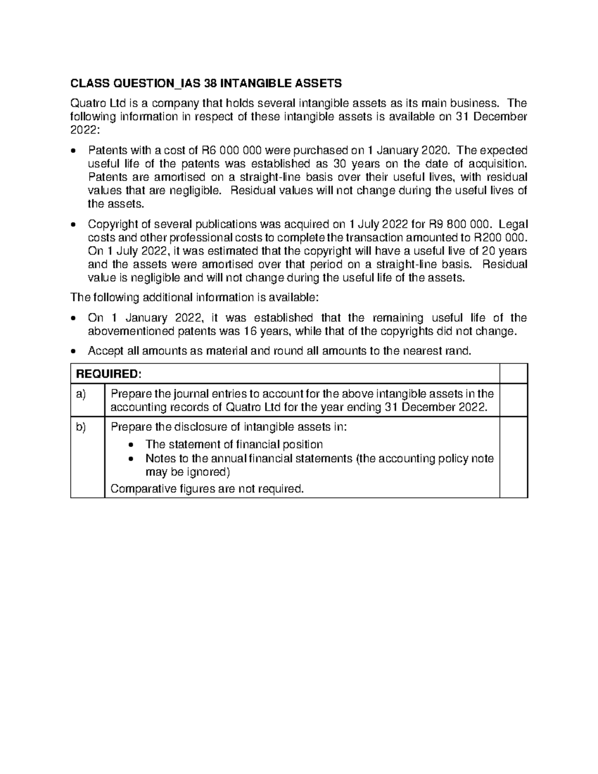 03. Module 6 IAS 38 Intangible assets (Class Question - Q) - CLASS ...