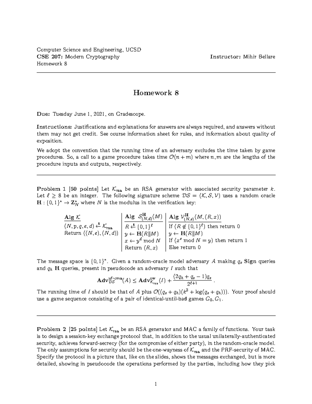 CSE207 Homework 8 - Computer Science and Engineering, UCSD Sp CSE 207 ...