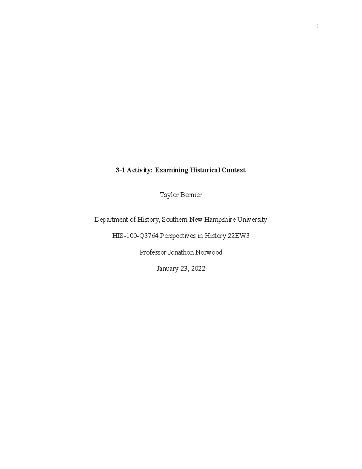 3-1 perspectives in history - 3-1 Activity: Examining Historical ...