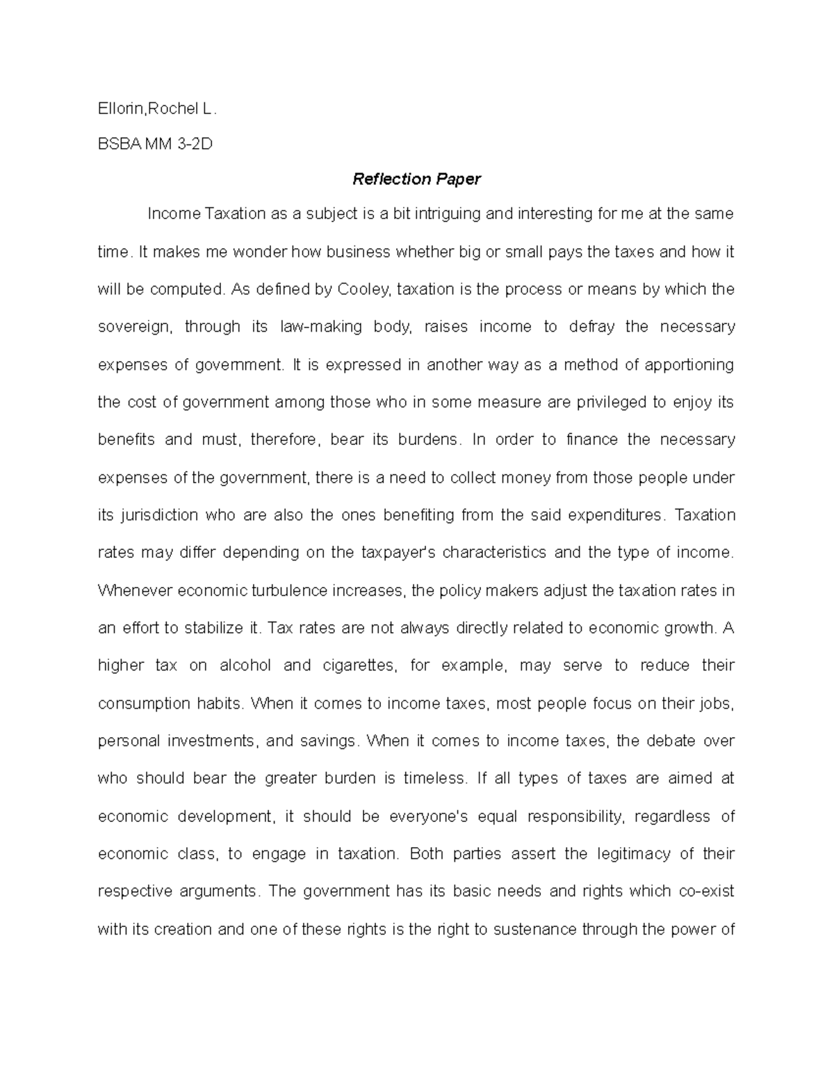 Reflection Paper In Income Taxation Ellorin Rochel L BSBA MM 3 2D reflection-paper-in-income-taxation-ellorin-rochel-l-bsba-mm-3-2d