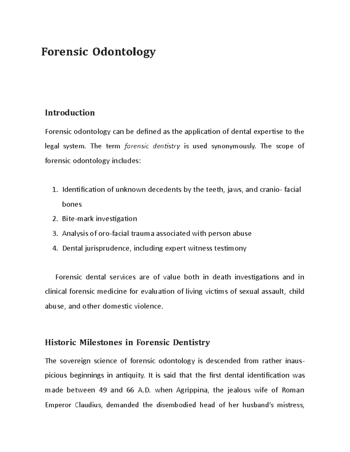 The Forensic Odontology - Forensic Odontology Introduction Forensic ...