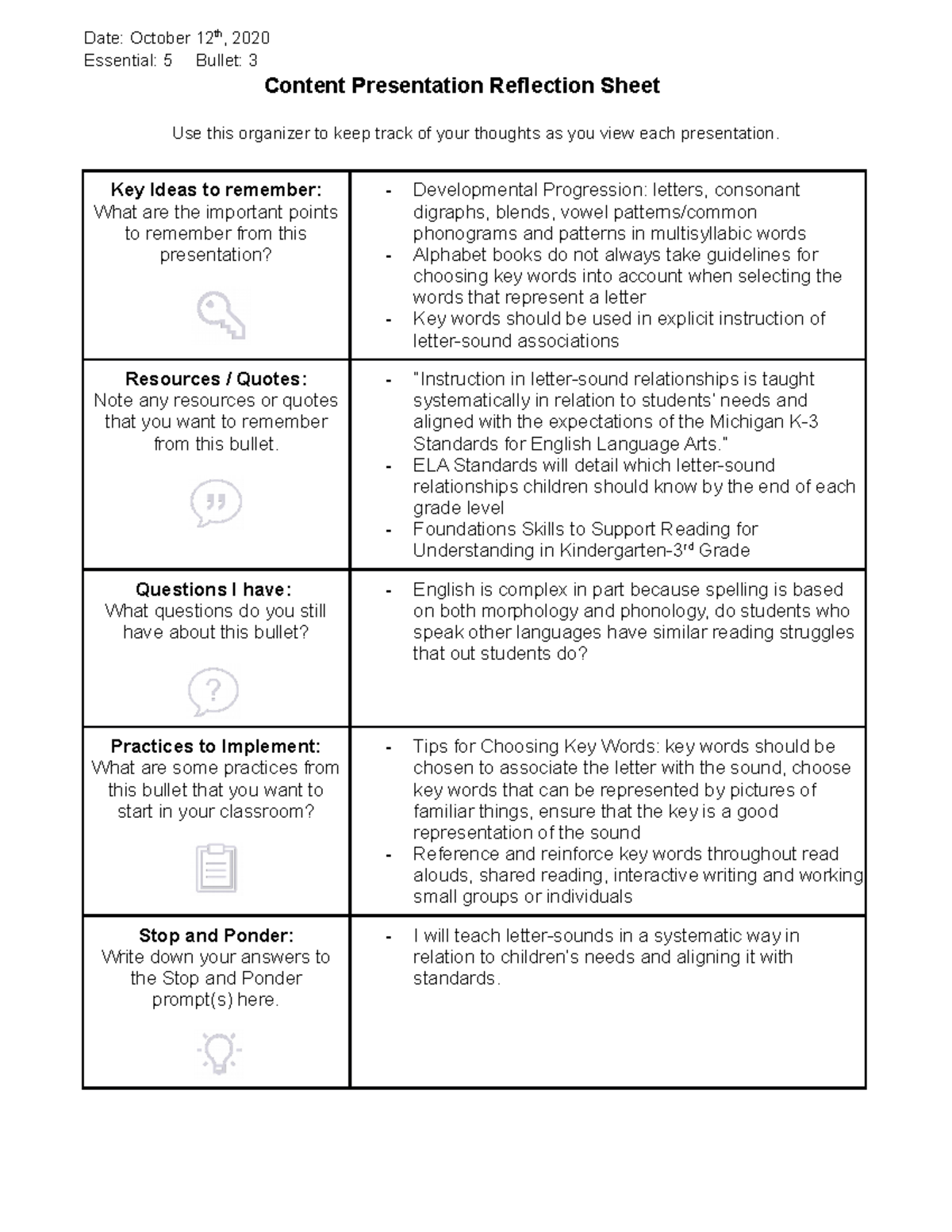 Essential 5- Bullet 3 - These are notes following an online tutorial ...