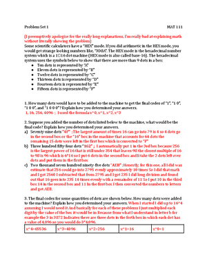 Prob set 3 - Math of patterns problem set 1 - Mar 1st , 2023 Problem ...