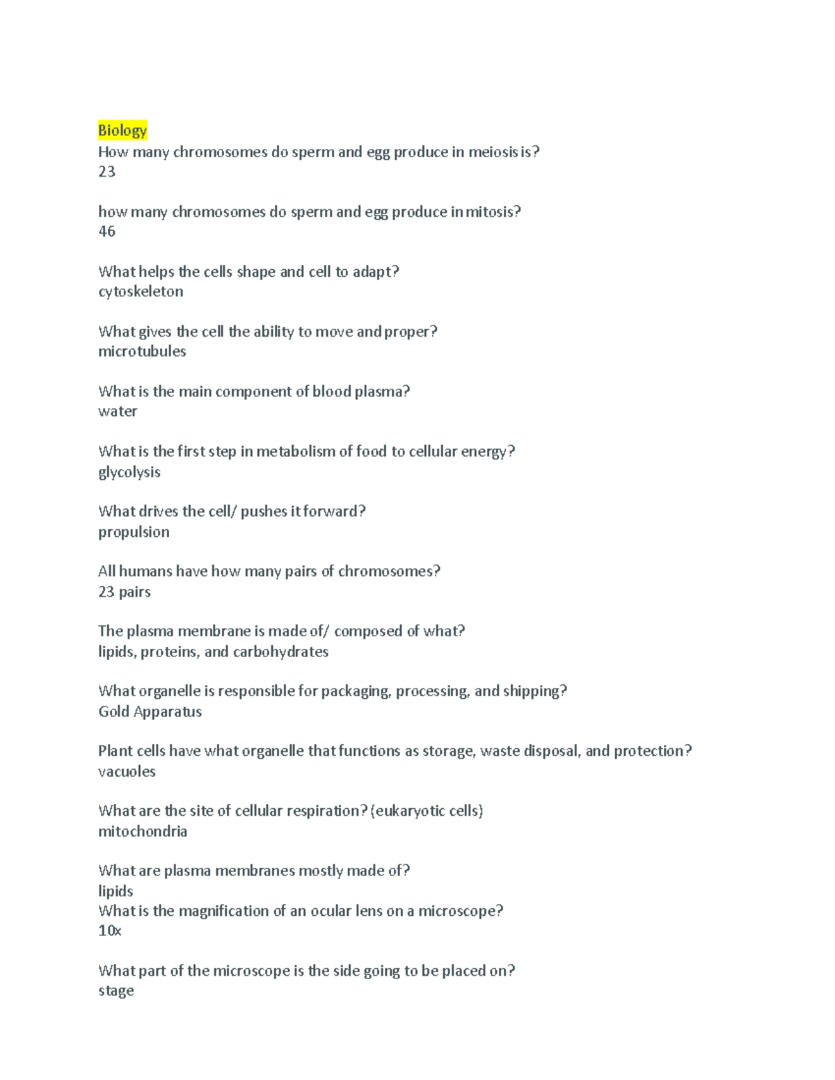 BIO,MATH,VOC, Reading,gramm 4 - Biology How many chromosomes do sperm ...