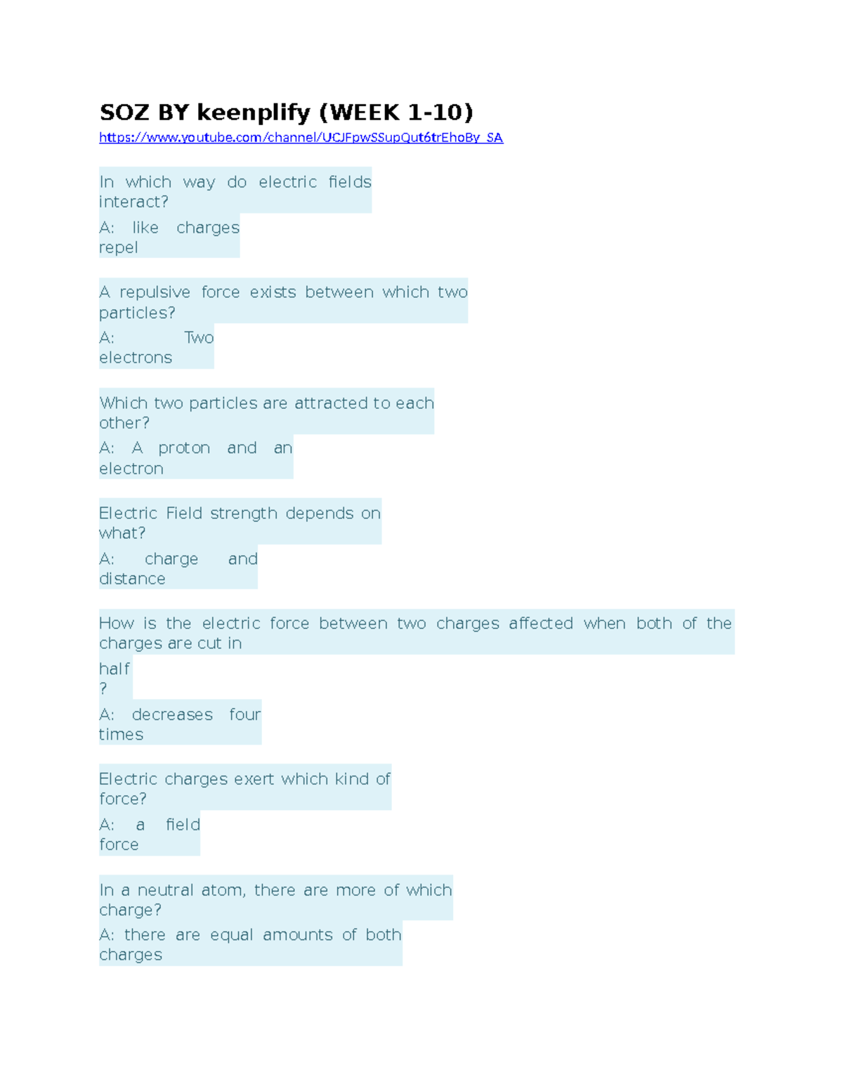 PHYC 1-10 - phyc 1 - SOZ BY keenplify (WEEK 1-10) youtube/channel ...